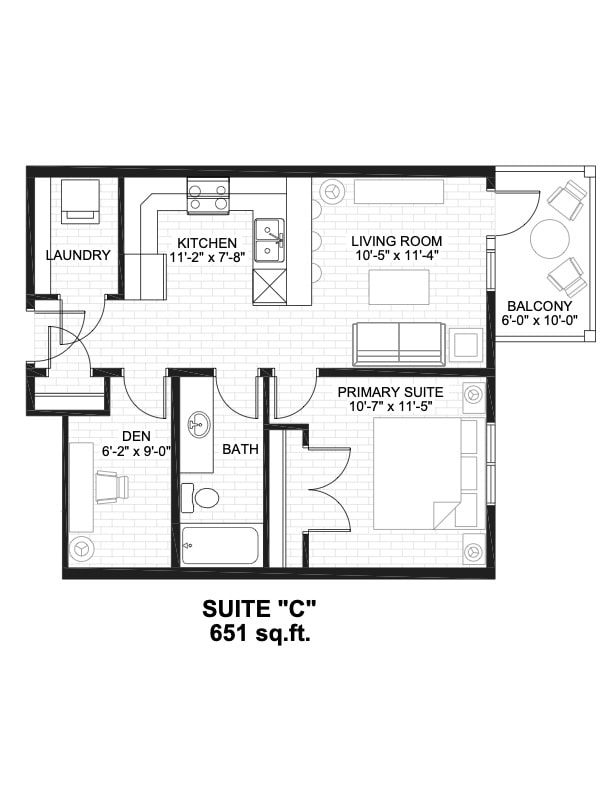 Timber Pointe - 1 Bed + Den 1 Bath | Laebon Rental Communities